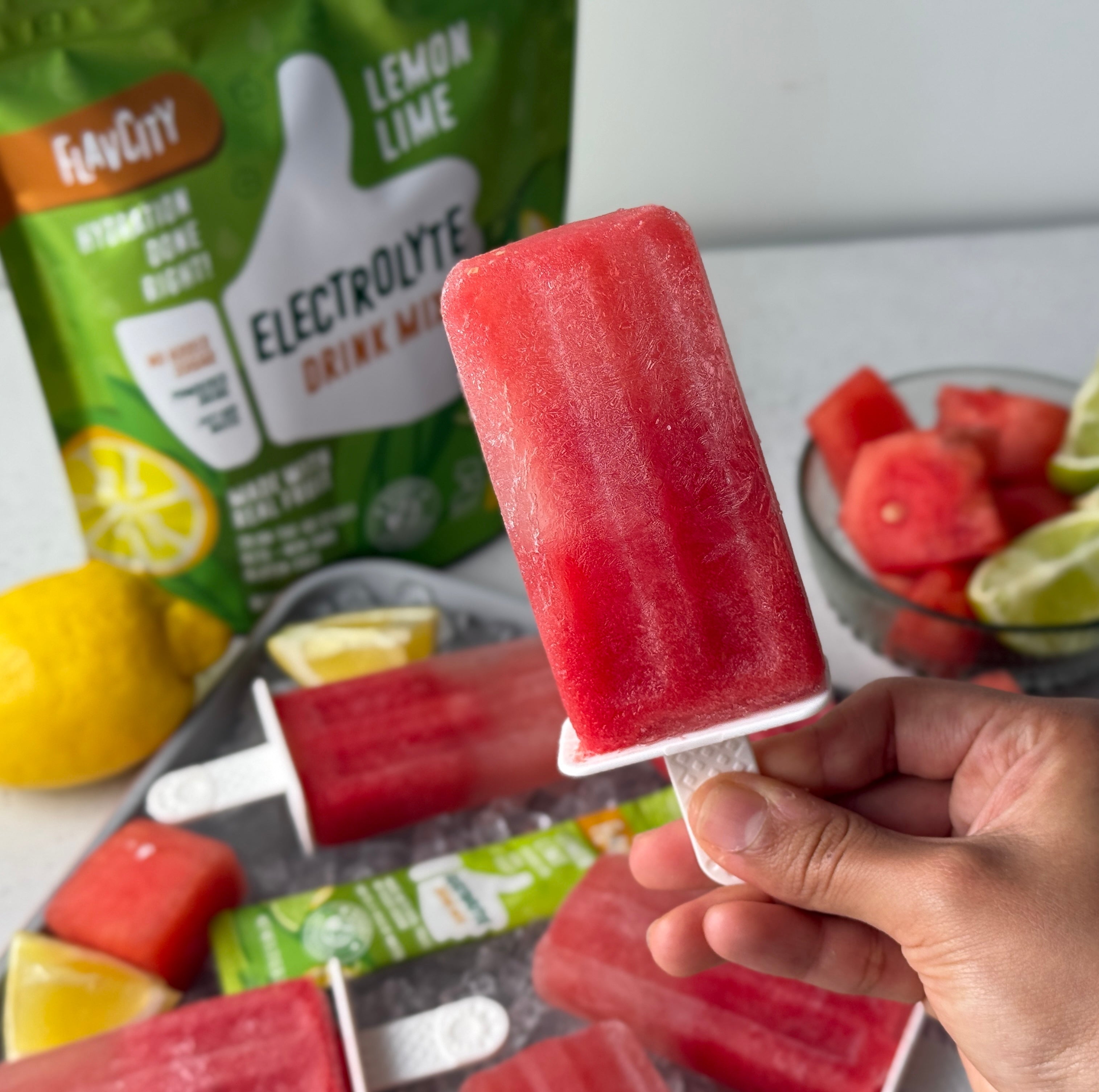 Watermelon Lemon Lime Electrolyte Popsicles