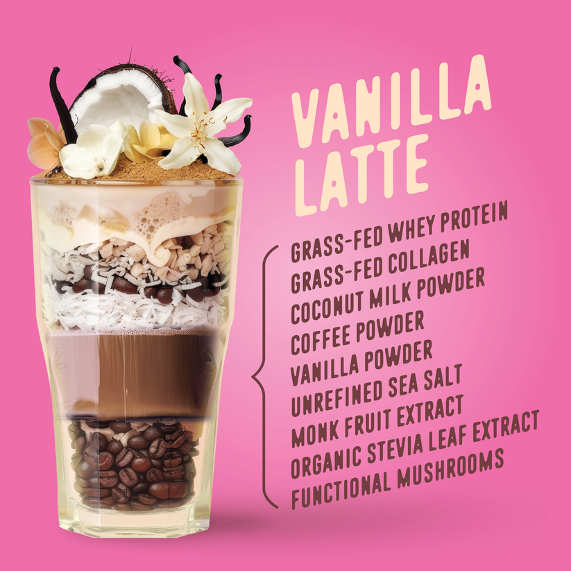 Vanilla Latte Protein Shake | Collagen Protein | FlavCity