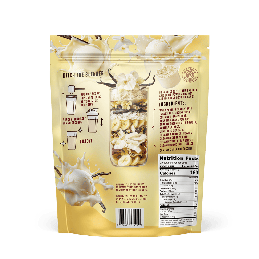 Healthy Vanilla Cream Protein Powder Smoothie | FlavCity